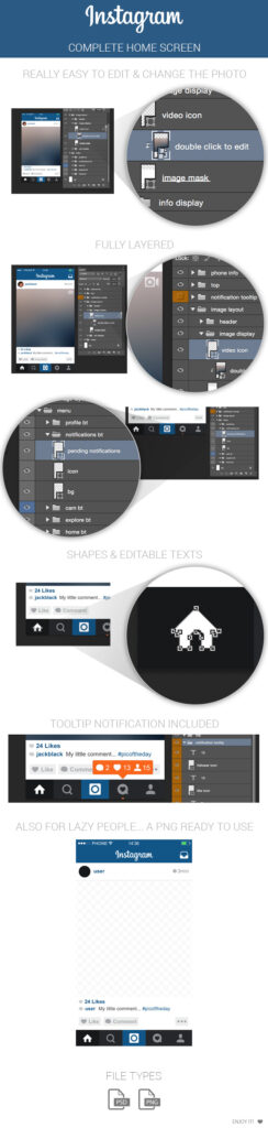 FREE Instagram Home Screen PSD UI – MarinaD