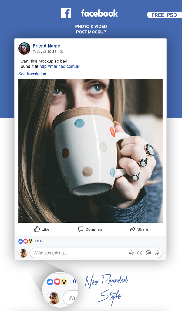 FREE Facebook Post Mockup PSD – 2018 – MarinaD