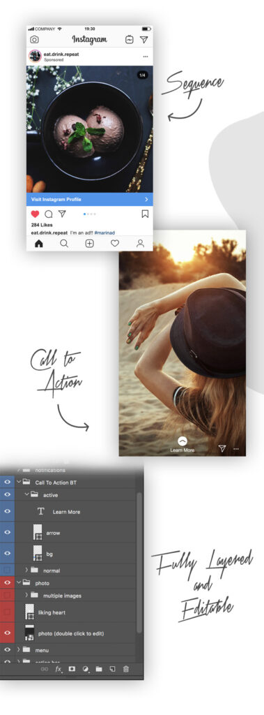 FREE Instagram Ads Mockup – 2018 – MarinaD